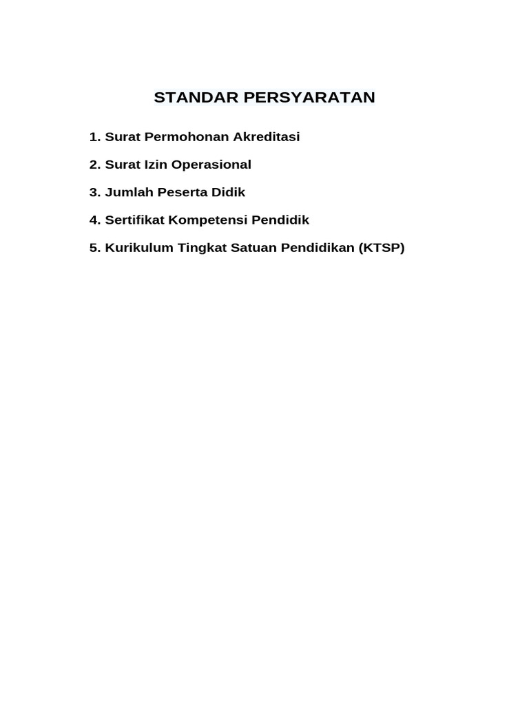 Daftar Standar Akreditasi Paud 2024 | PDF | Karier & Perkembangan | Kesehatan Holistik