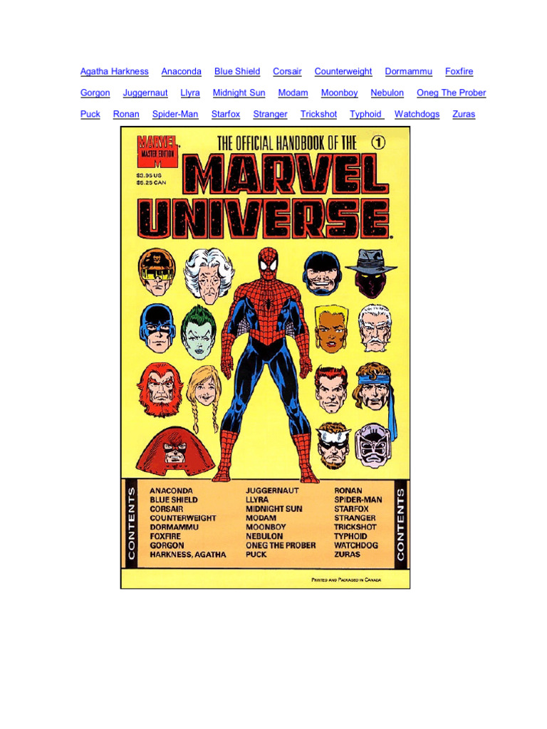 Marvel Super Heroes - Handbook 1990 Master Edition 03 | PDF | Marvel ...