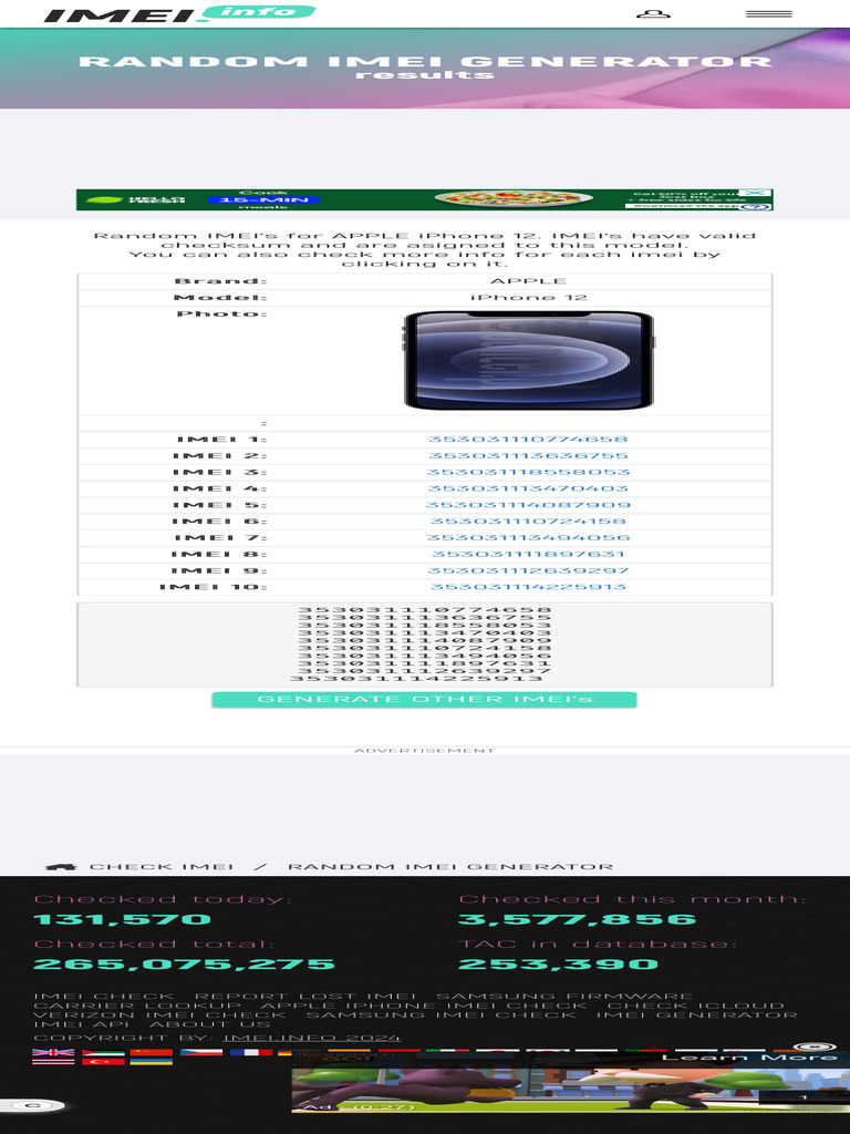 Random Imei Generator - IMEI - Info | PDF