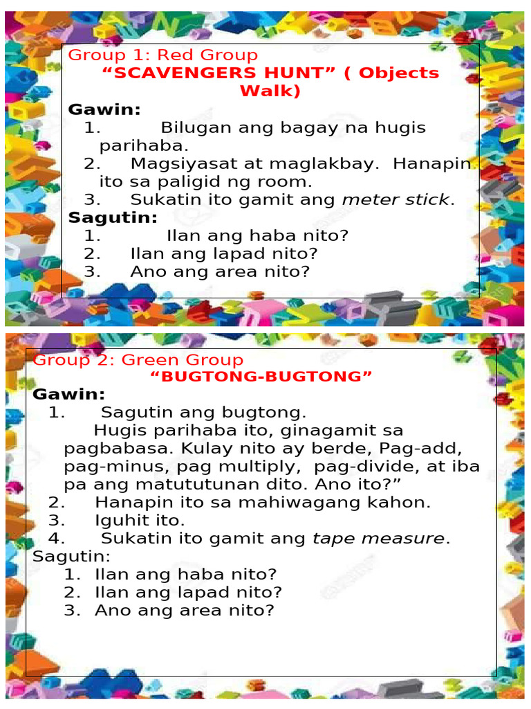 Activity Card Area NG Rectangle | PDF