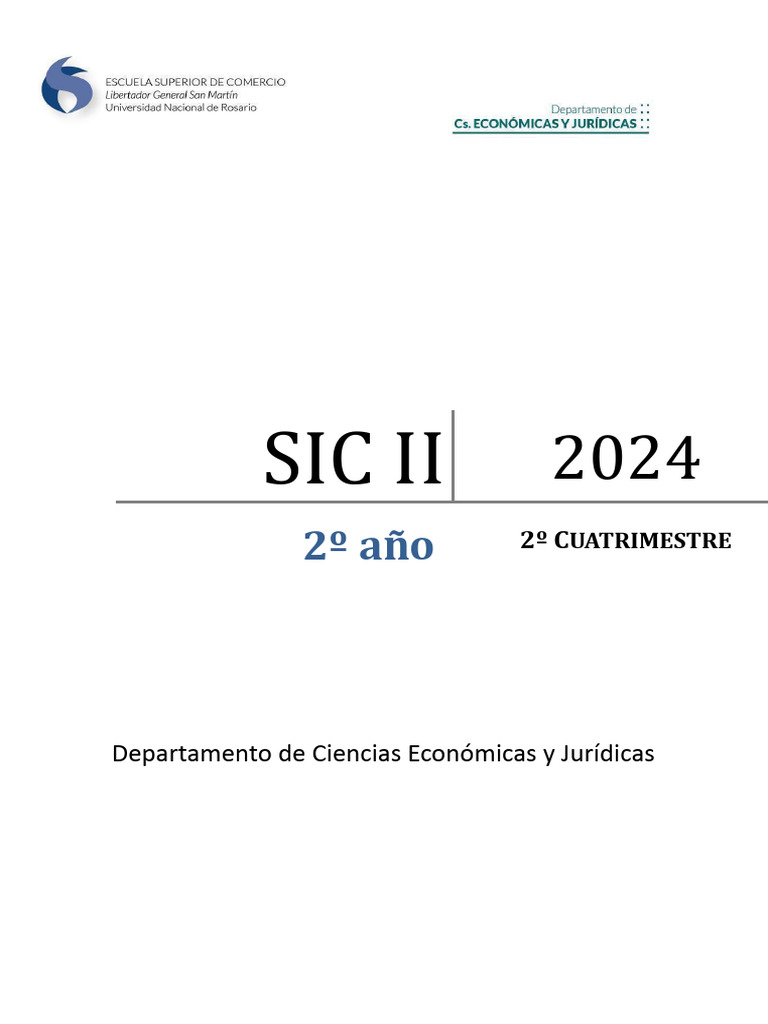 Cuadernillo SIC II - 2º Cuatrimestre - 2024 | PDF | Contabilidad | Business