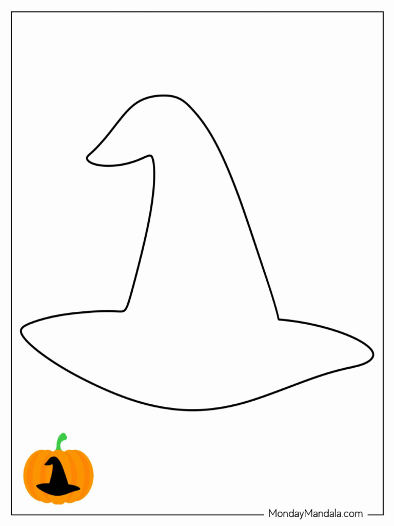 Simple Witch Hat Pumpkin Stencil | PDF