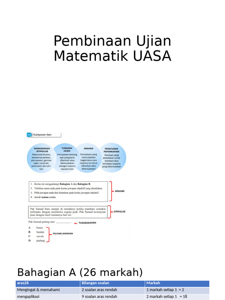 Pembinaan Ujian Matematik UASA | PDF