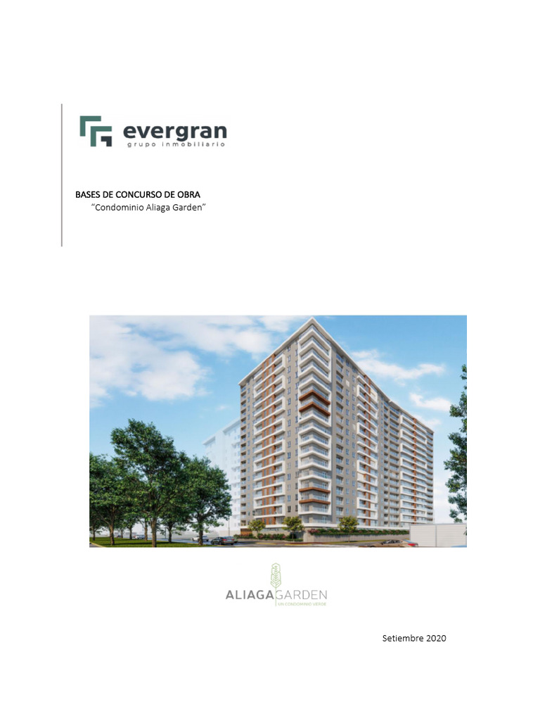 ALIAGA GARDEN - Bases de Concurso - Set 2020 | PDF | Presupuesto | Business