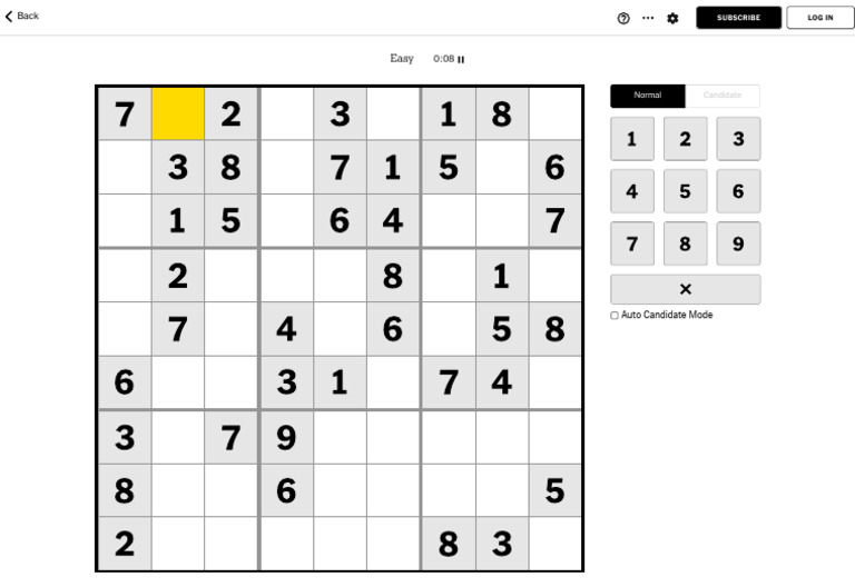 Sudoku - New York Times Number Puzzles - The New York Times | PDF