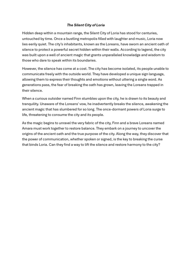 Silent City of Loria's Ancient Secret | PDF