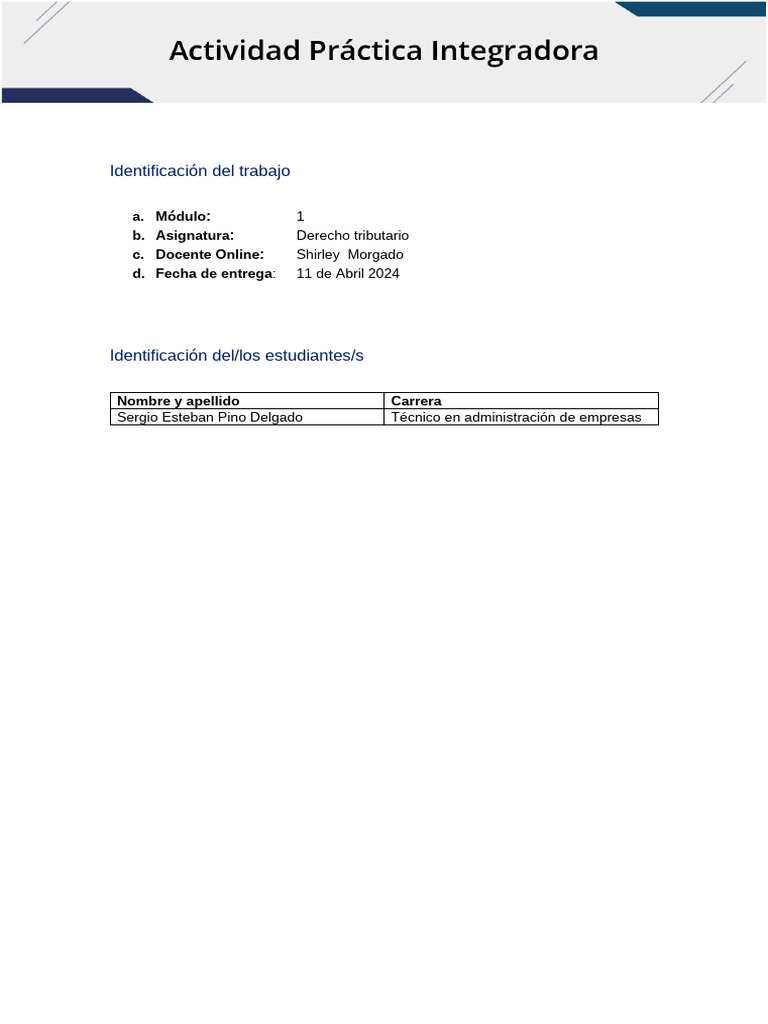 Api1 Sergio Pino Derecho Tributario. | PDF | Impuestos | Impuesto al valor agregado