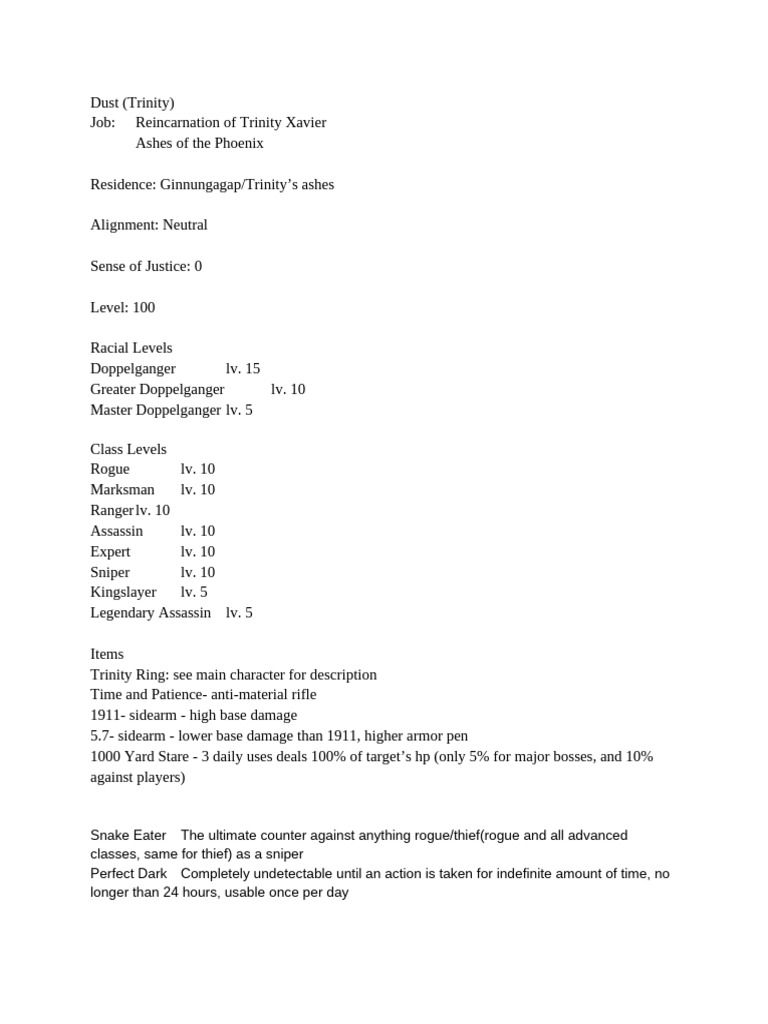 Overlord (Rouge Alt) Character | PDF