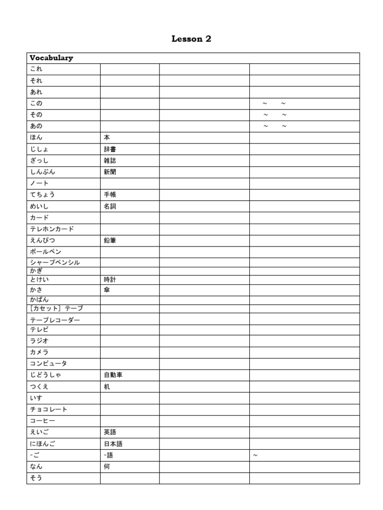 Vocabulary: Lesson 2 | PDF