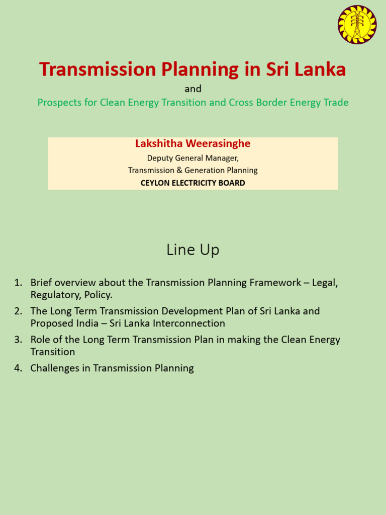 Sri Lanka's Transmission Planning & Clean Energy | PDF | Electric Power ...