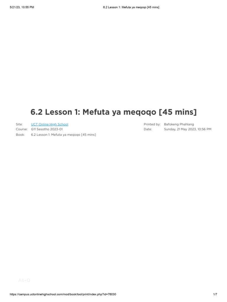 Mefuta ya Meqoqo: Grade 11 Sesotho | PDF | Career & Growth | Art