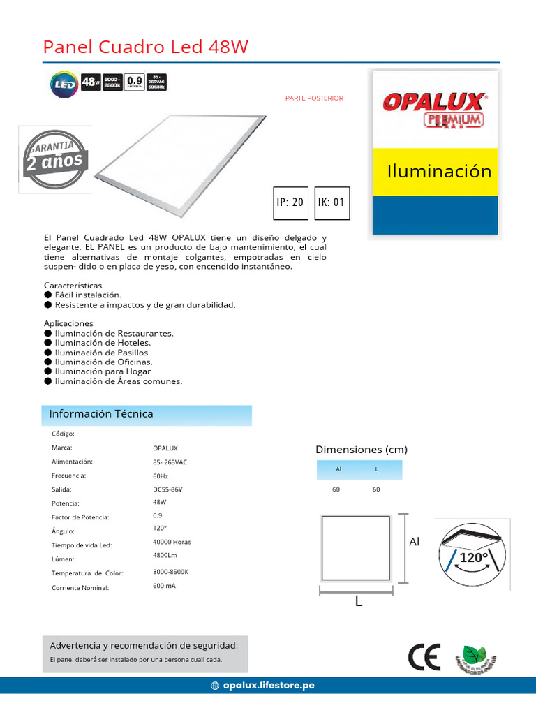 Ficha Tecnica Luminarias | PDF