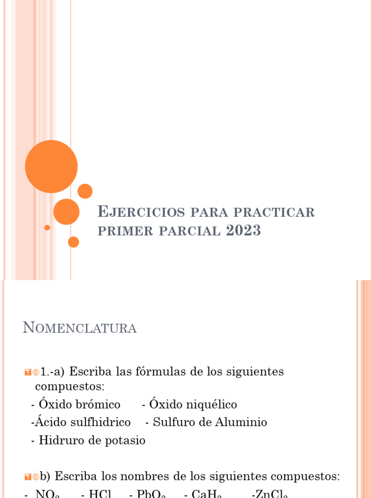 Ejercicios p practicar 1parcial 2023 2C | PDF | Mole (Unidad) | Moléculas