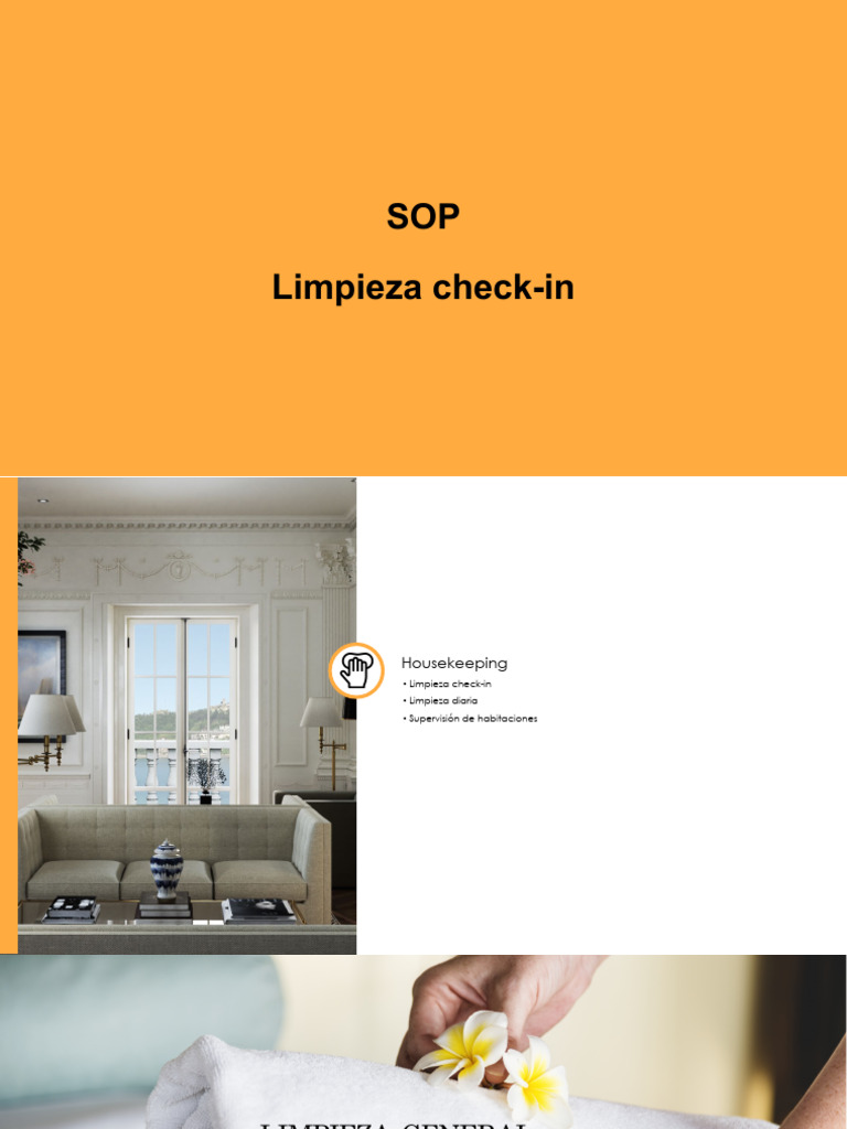 Sop MDP Limpieza Check in | PDF