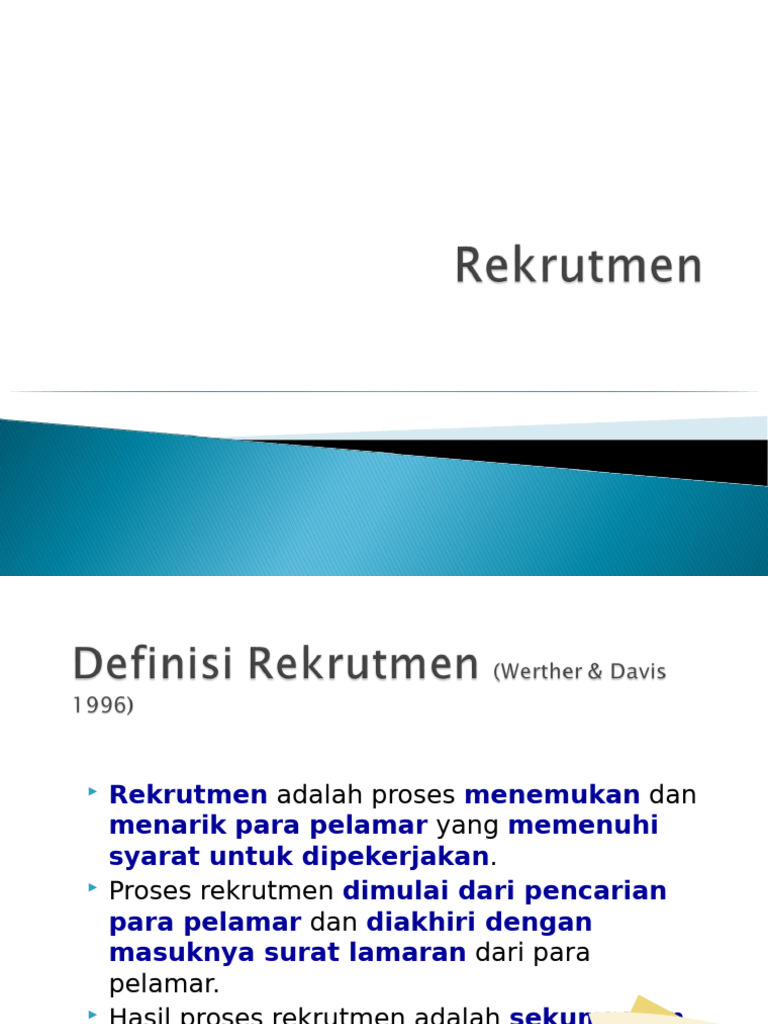 Handout 4 Rekrutmen | PDF | Karier & Perkembangan