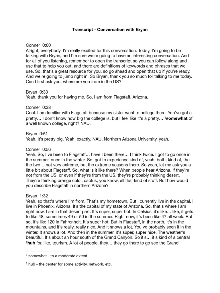 Transcript - Conversation With Bryan | PDF | Southwestern United States