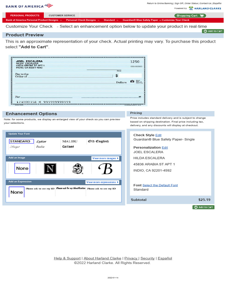 Bank of America Check Order | PDF | Computing | Software
