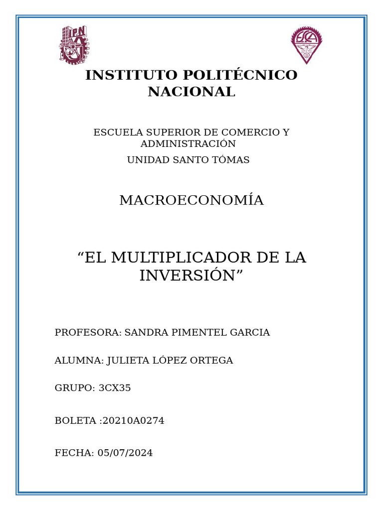 Lopez Ortega Julieta Unidad5 Actv3 | PDF | Macroeconómica | Inversiones