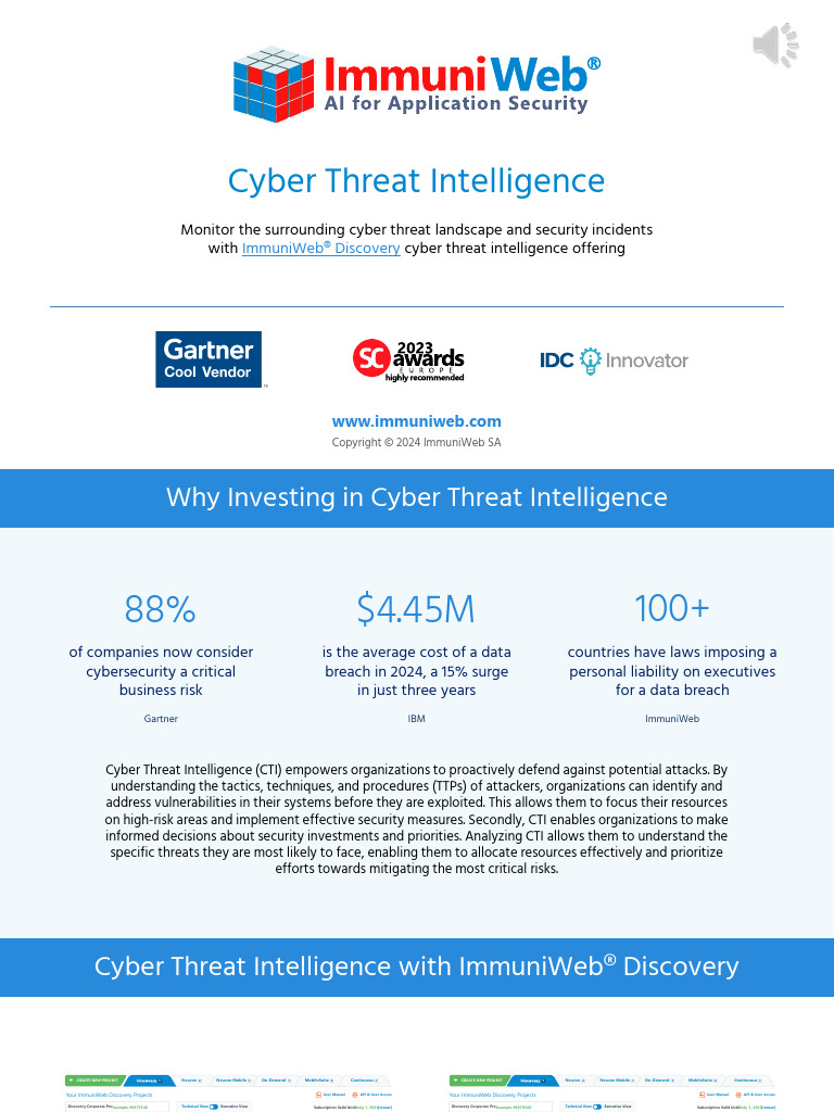 Cyber Threat Intelligence ImmuniWeb Discovery | PDF | Security | Computer Security