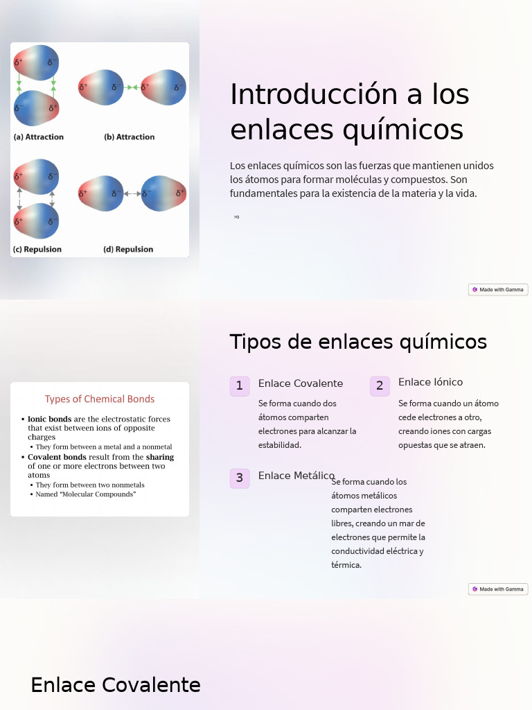 Introduccion A Los Enlaces Quimicos | PDF | Enlace químico | Enlace ...