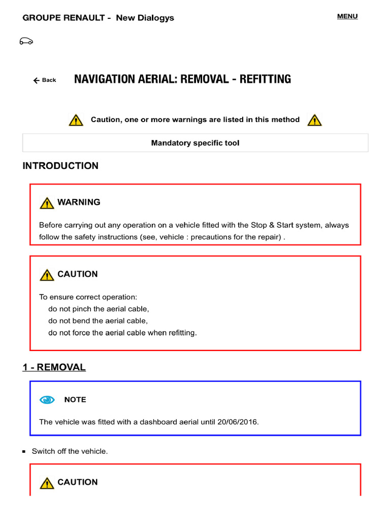 NAVIGATION AERIAL- REMOVAL - REFITTING | PDF