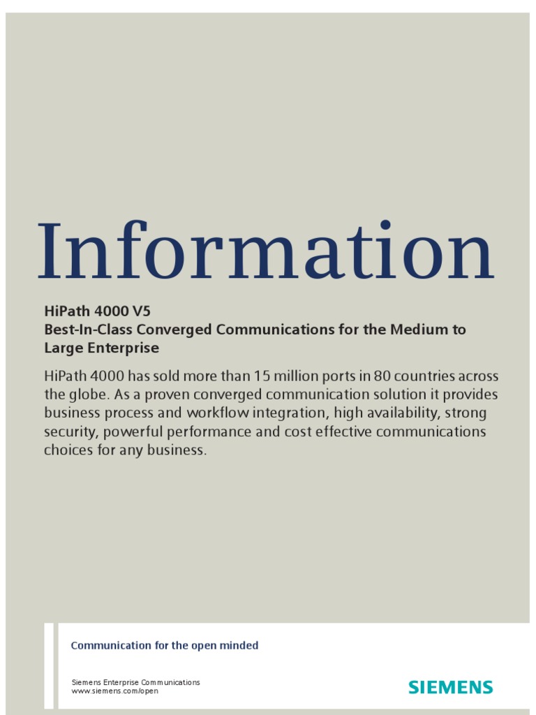 HiPath 4000 V5, Data Sheet, Issue 2 | PDF | Session Initiation Protocol | Voice Over Ip