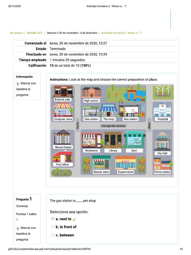 Cuestionario. Actividad Formativa 3 Where Is | PDF