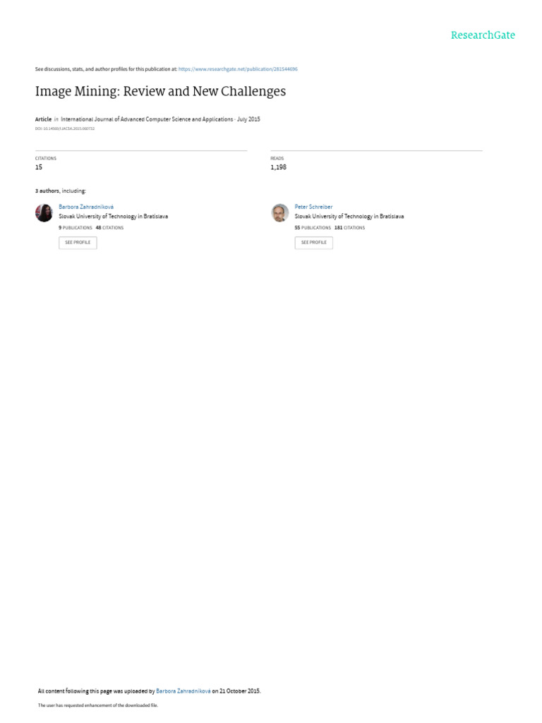 Paper 32-Image Mining Review and New Challenges | PDF | Image ...