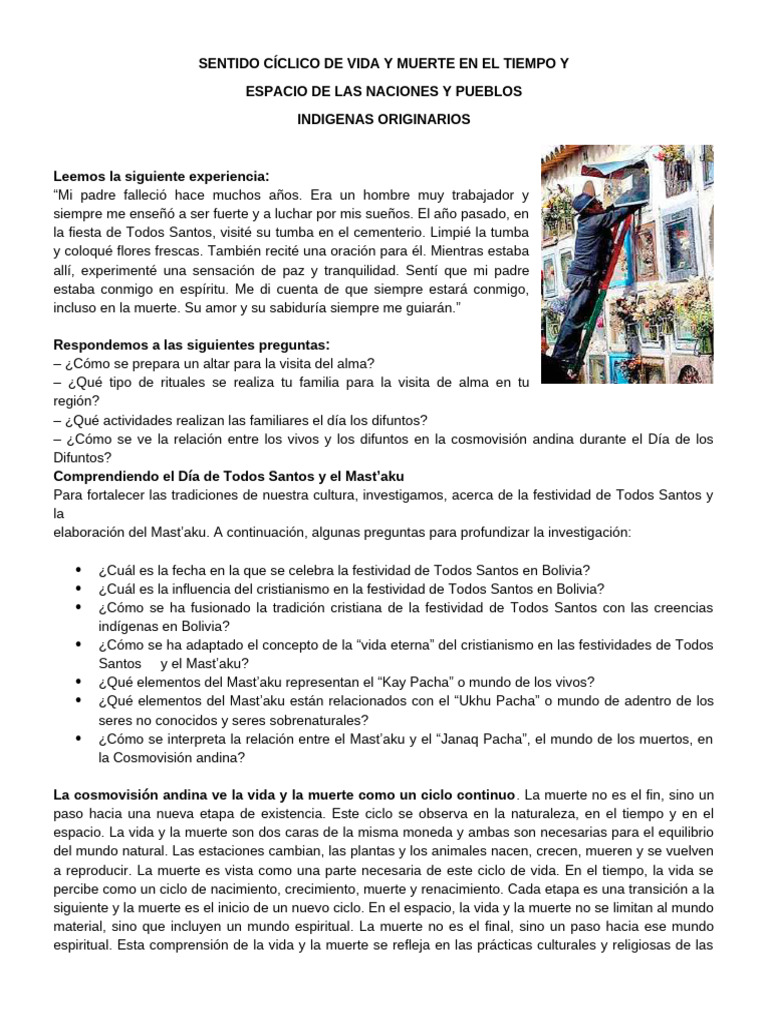 Tema 7 La Vida y La Muerte 2 A y B | PDF | Tradiciones