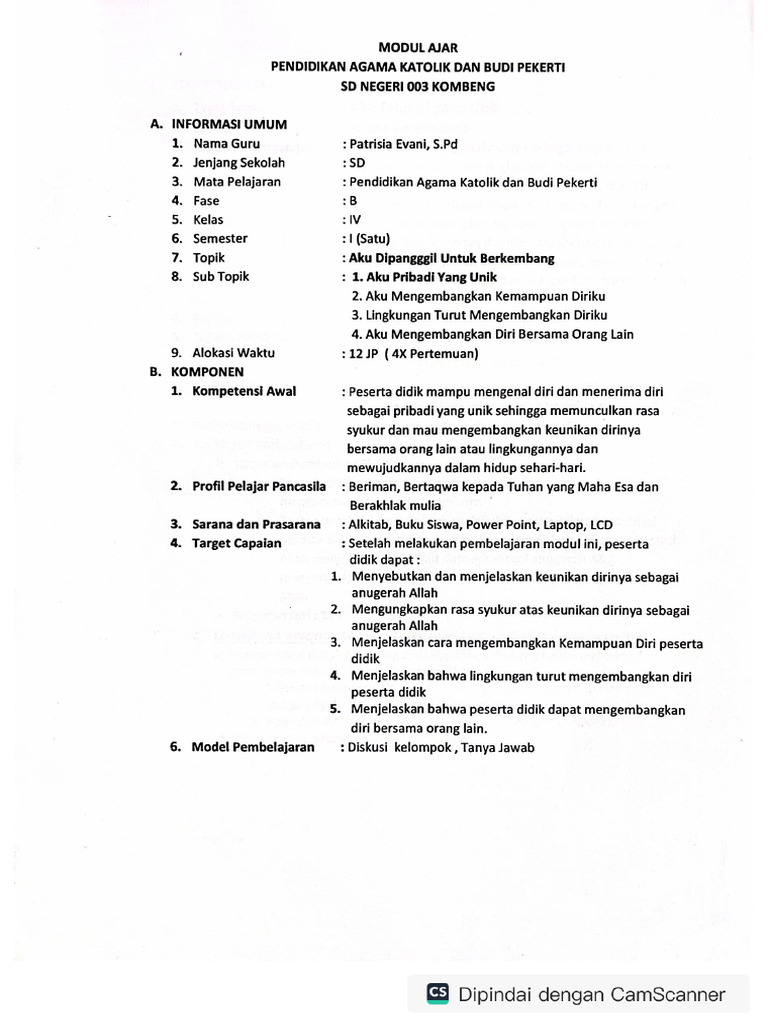 Modul Ajar 1jp | PDF