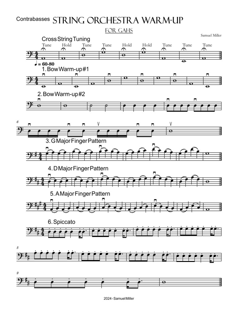 String Orchestra Warm-Up-Contrabasses | PDF