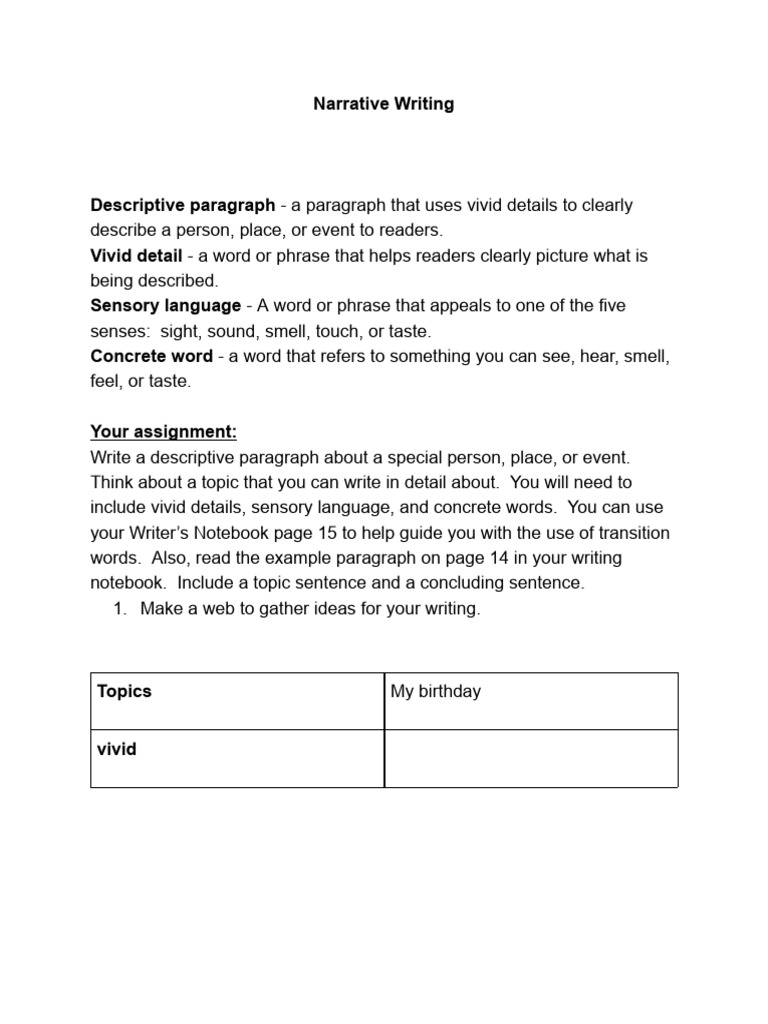 Narrative Writing Lesson 1 winn-dixie | PDF