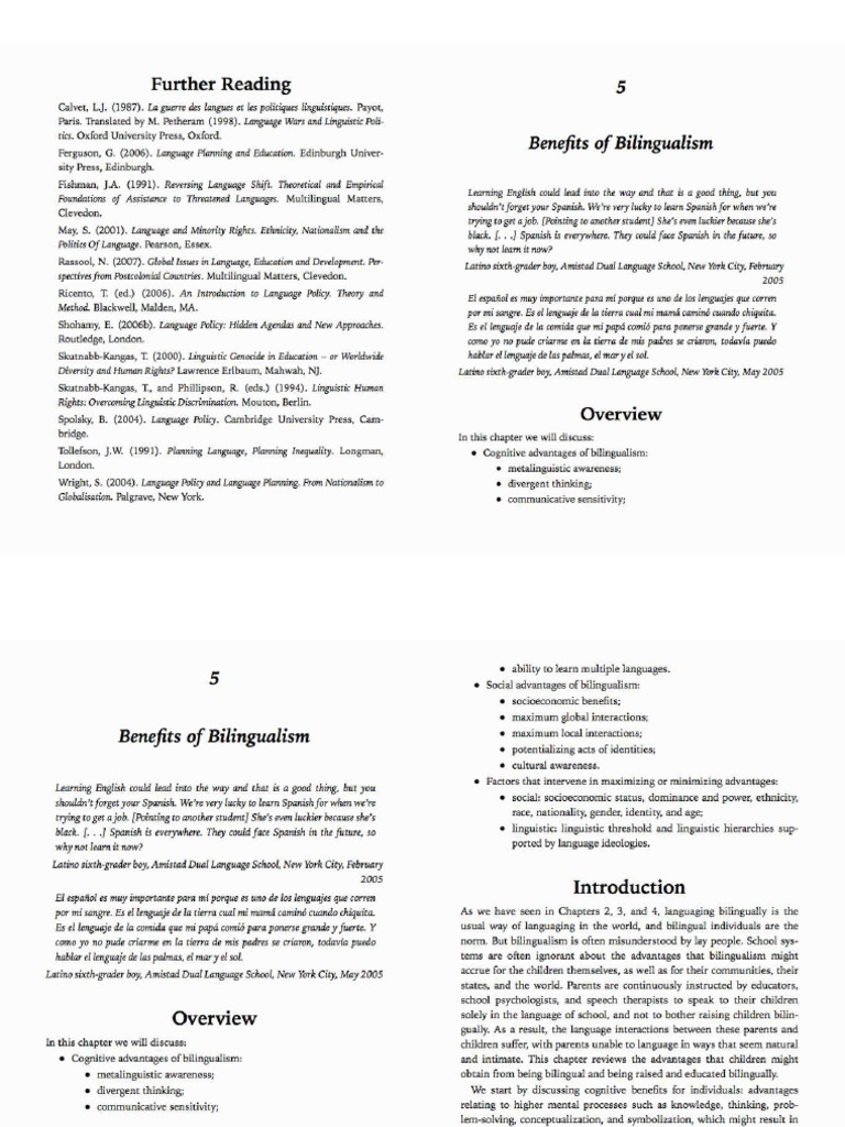 García, O. CH 5 Benefits of Bilingualism | PDF
