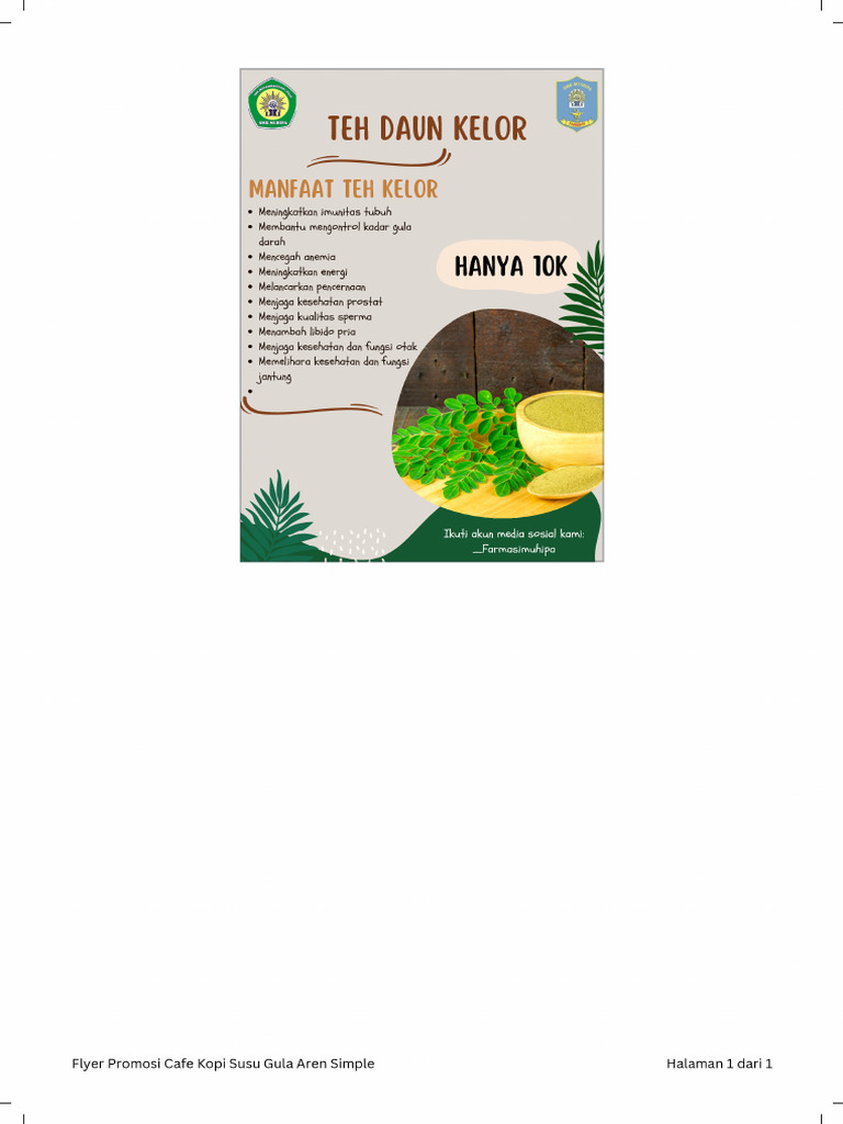 Flyer Promosi Cafe Kopi Susu Gula Aren Simple - 20240916 - 221110 ...