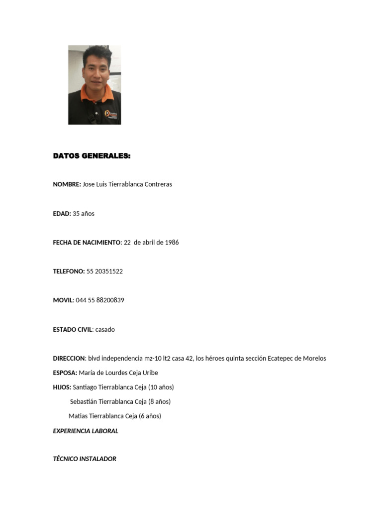 CV Jose Luis Tierrablanca | PDF