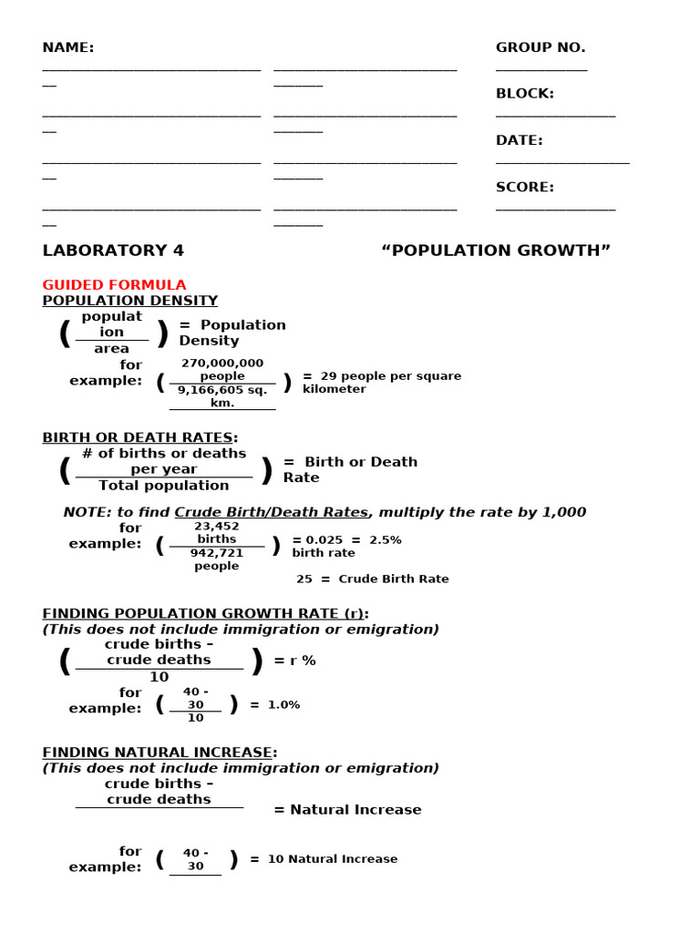 Lab 4_Population Growth | PDF | Population
