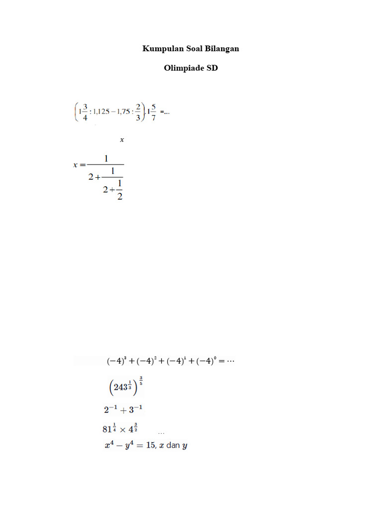 Kumpulan Soal Bilangan | PDF