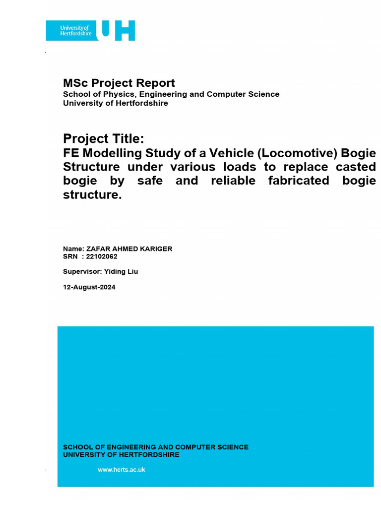 Finite Element Analysis of Fabricated Rail Bogie Structure | PDF ...