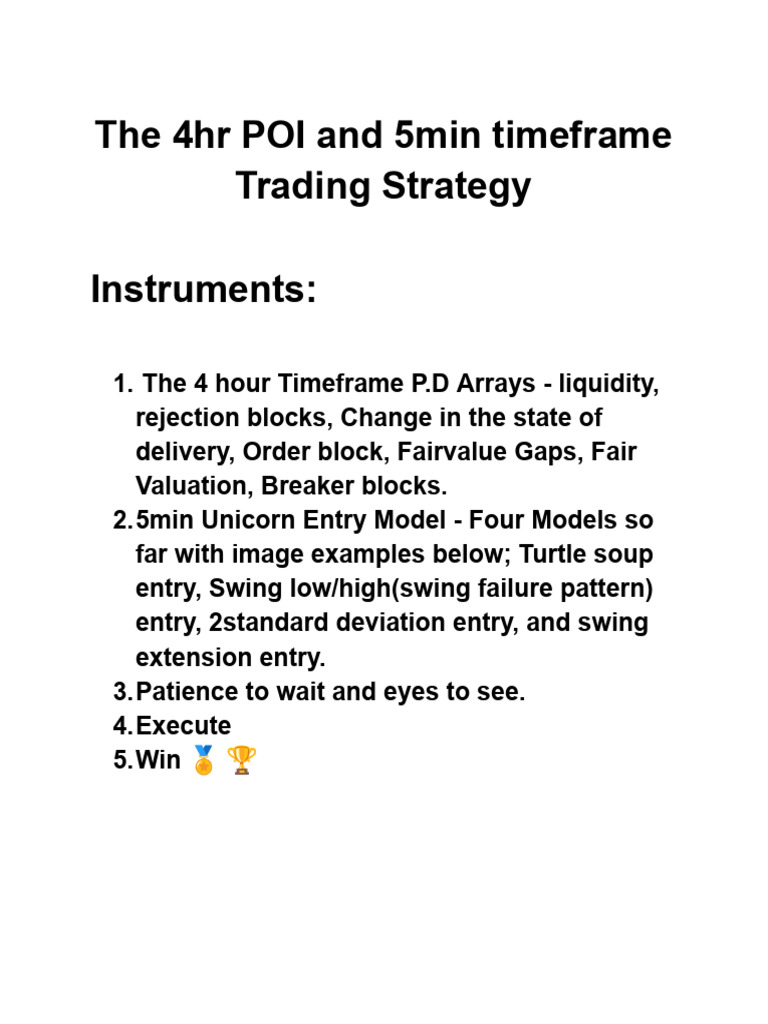 4hr POI & 5min Trading Strategy Guide | PDF