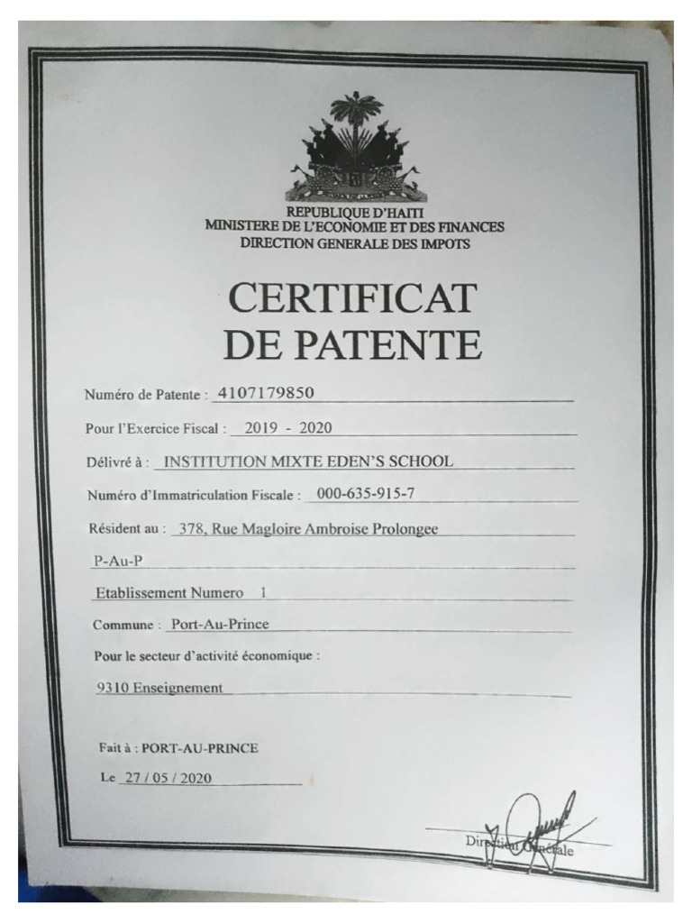 Eden´s School Document | PDF