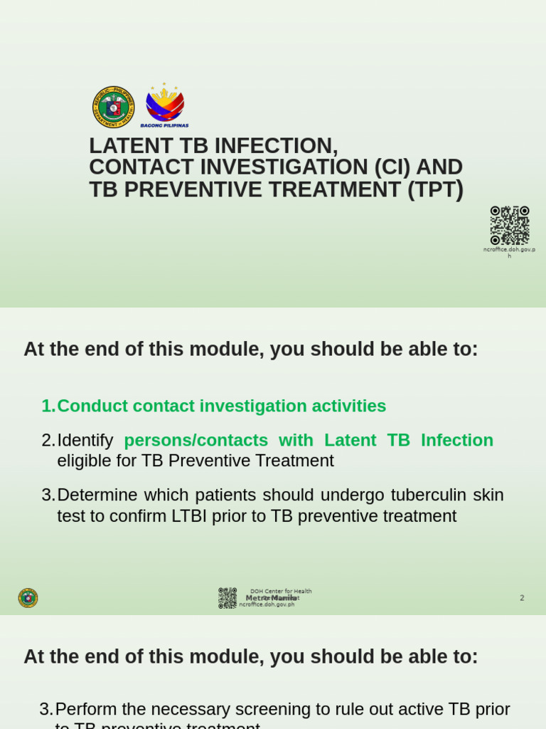 TB Preventive Treatment (TPT) | PDF | Tuberculosis | Infection