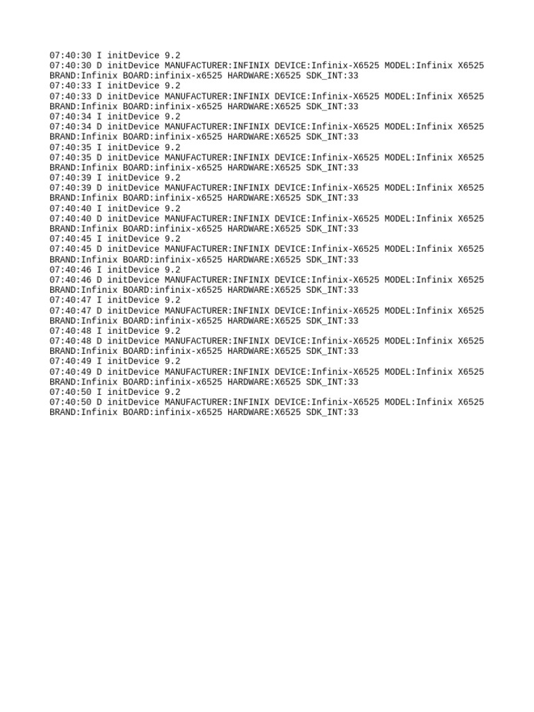 Infinix X6525 Device Initialization Log | PDF | Computers