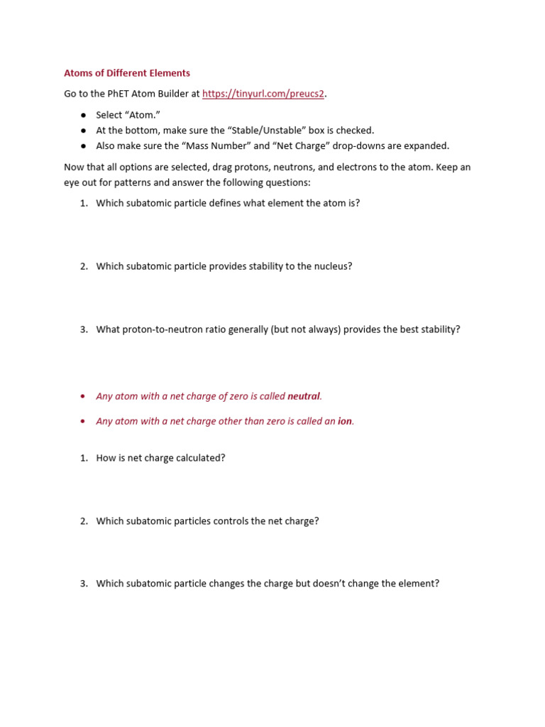Phet Lab - Intro To Charges | PDF
