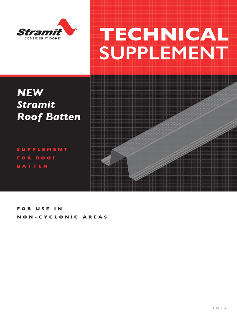 Stramit Roof Batten Technical Supplement | PDF | Screw | Roof