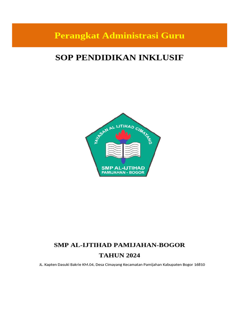 11.1 Sop Pendidikan Inklusif | PDF