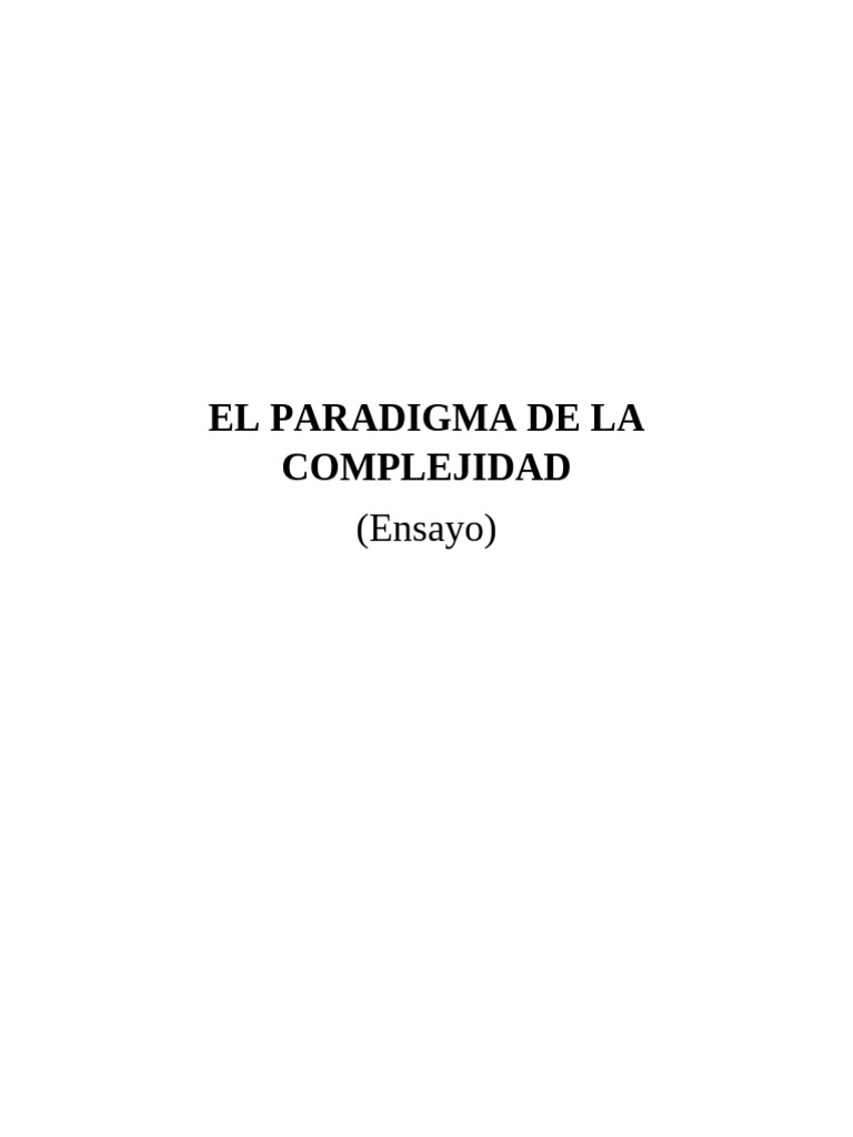 Paradigma de L A Complejidad | PDF | Complejidad | Paradigma