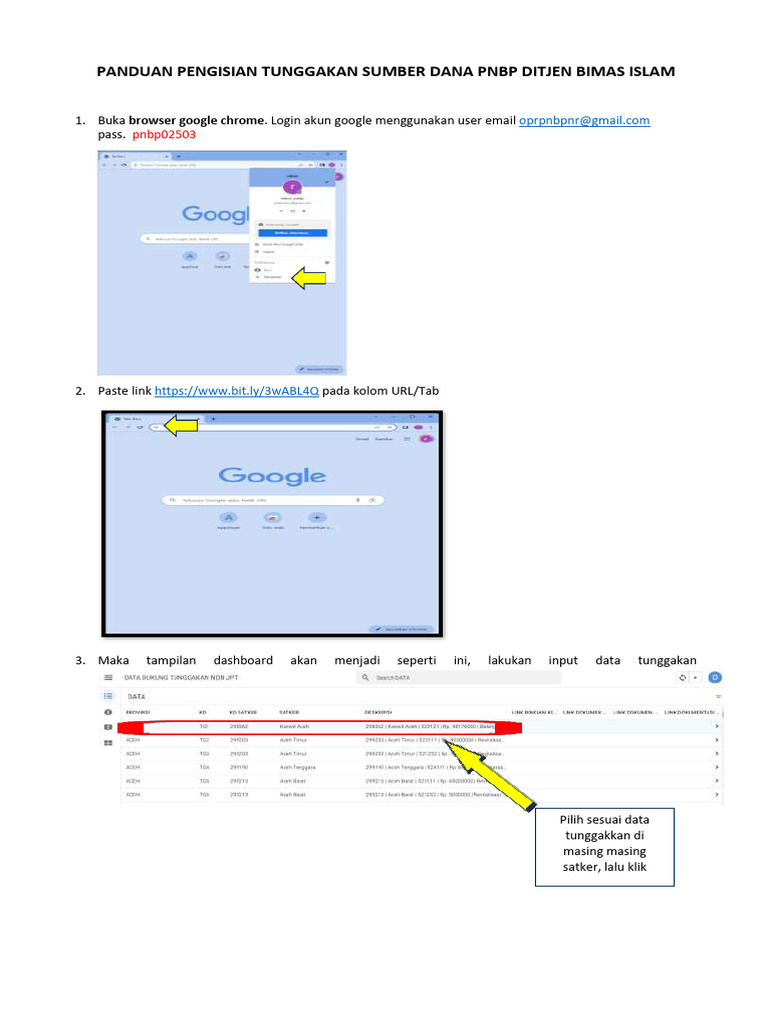 Tutorial Input Tunggakan Non JPT TA 2023 | PDF