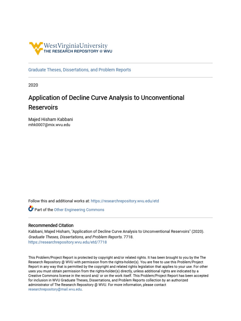 Application Of Decline Curve Analysis To Unconventional Reservoir Pdf