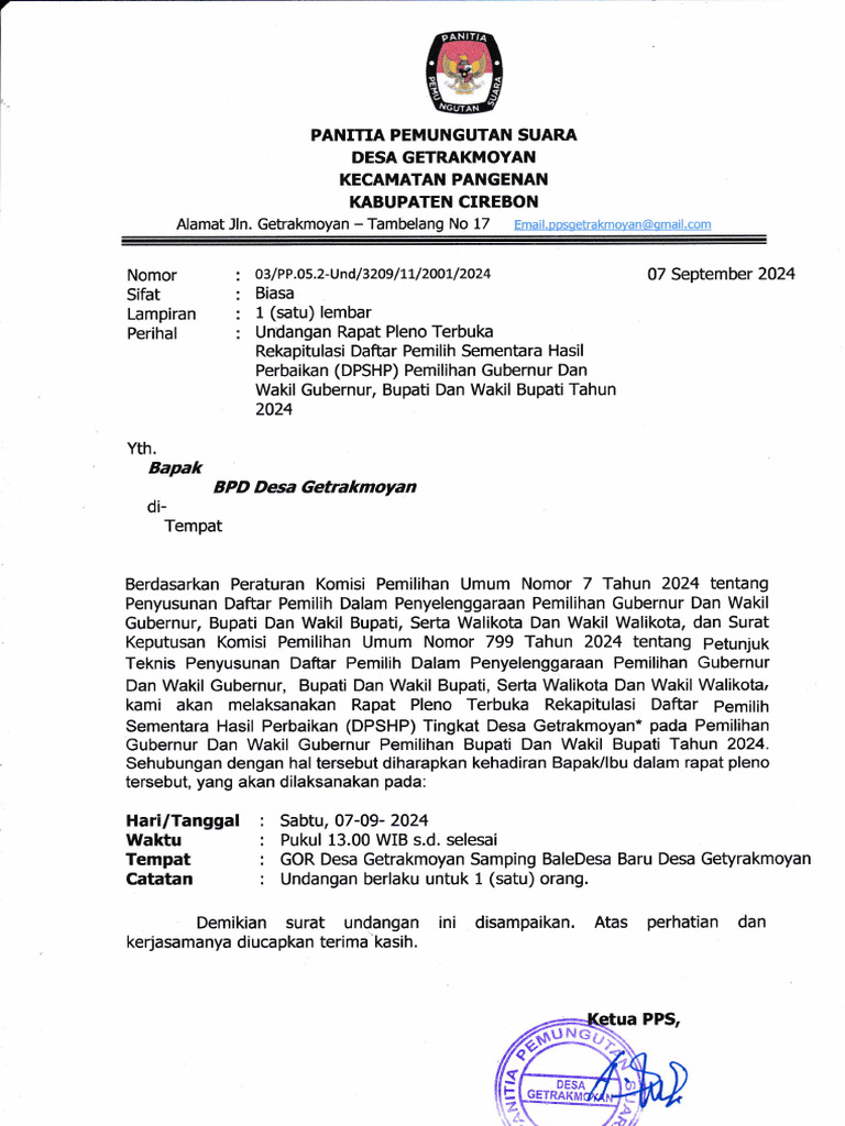 Undangan DPSHP Untuk BPD - 20240906 - 0001 | PDF