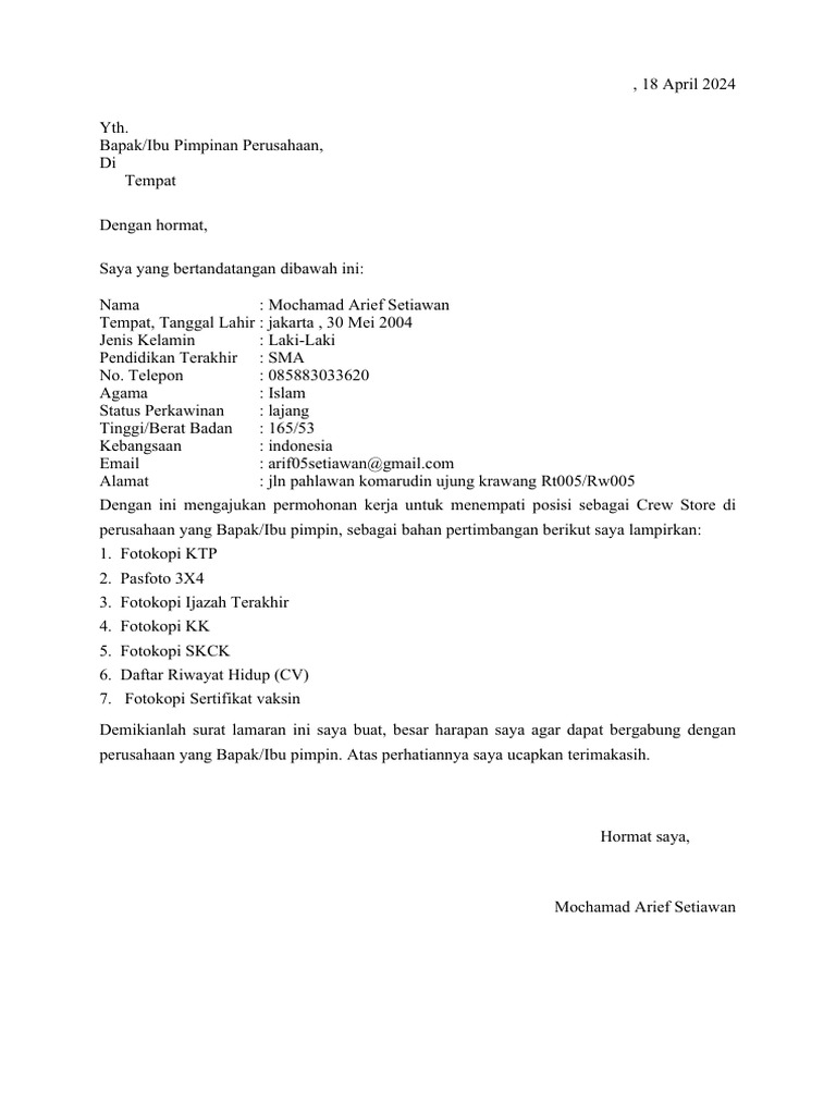 Lamaranku | PDF | Karier & Perkembangan